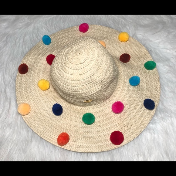 Betsey Johnson | Accessories | Betsey Johnson Floppy Straw Multicolored ...